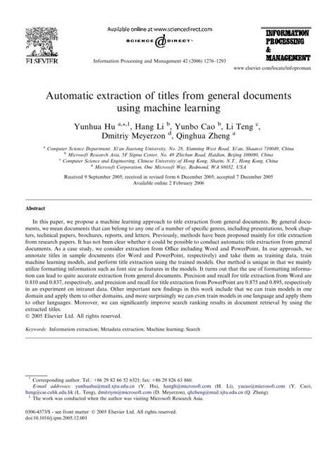 pdf automatic extraction of titles from general documents using