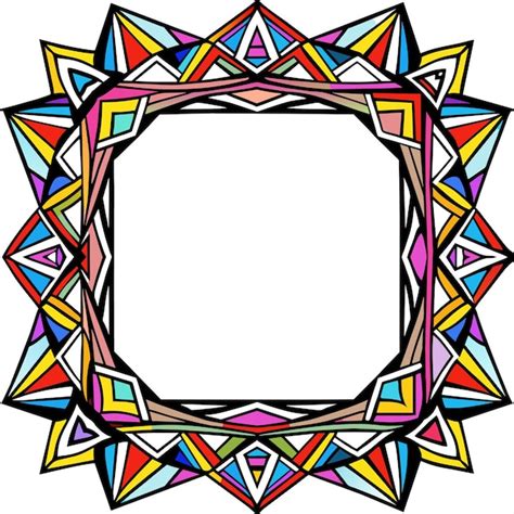 Una imagen colorida de un cuadrado con un patrón colorido en él Vector Premium