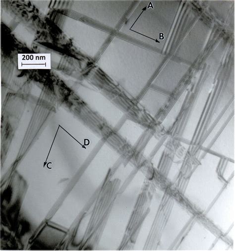 Tem Bright Field Image Showing Dense Stacking Fault Arrays In