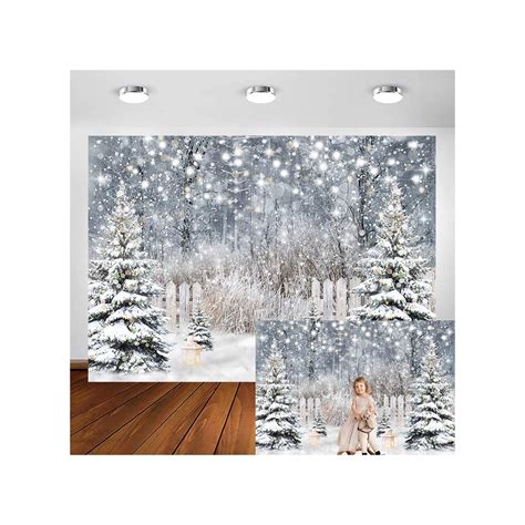 Avezano Winter Christmas Backdrop Xmas Holiday Party Banner Pine Tree