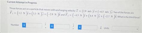 Solved Three Forces Act On A Particle That Moves With