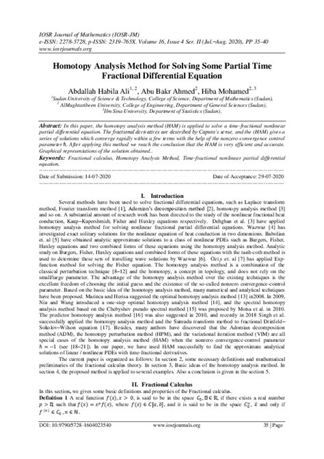 Pdf Homotopy Analysis Method For Solving Some Partial Time Fractional