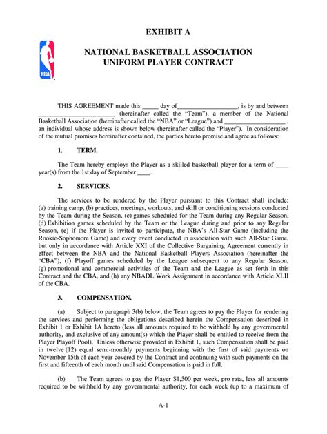 Nba Contract Template Fill Out And Sign Online Dochub