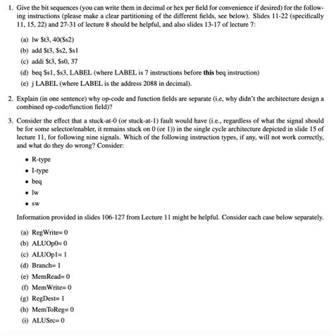 solved 1 give the bit sequences you can write them in