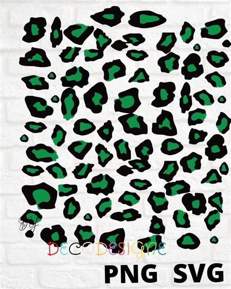 Green Leopard Design Print Svg Png Etsy