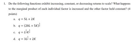 Solved Do The Following Functions Exhibit Increasing Chegg