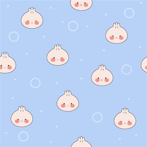 Premium Vector Pattern With Kawaii Dumplings Cute Dim Sum With