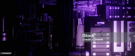 연결된 세계에서 데이터와 정보의 교환을 상징하는 하이테크 미래 기술 추상화 미래 지향적인 반짝이는 추상적 배경 미래 도시 풍경 3d 일러스트레이션 0명에 대한 스톡 사진 및