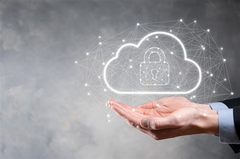 Business Man Hold Holding Cloud Computing Data And Security On Global