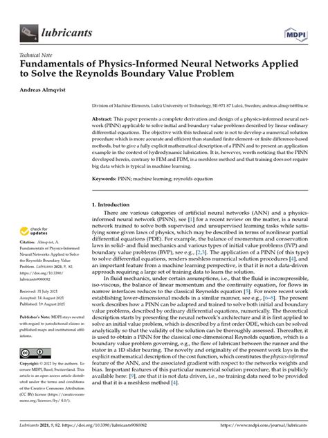fundamentals of physics informed neural networks a pdf