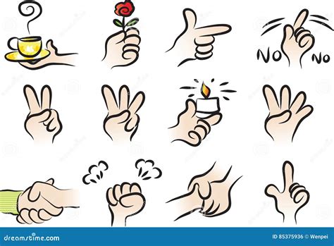 Vector Drawing Hand Set Stock Illustration Illustration Of Good 85375936