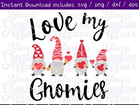 Love My Gnomies Svg Love Svg Gnome Svg Valentine Svg Valentines