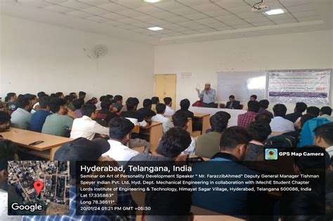 Seminar On Art Of Personality Development Lords Institute Of Engineering And Technology