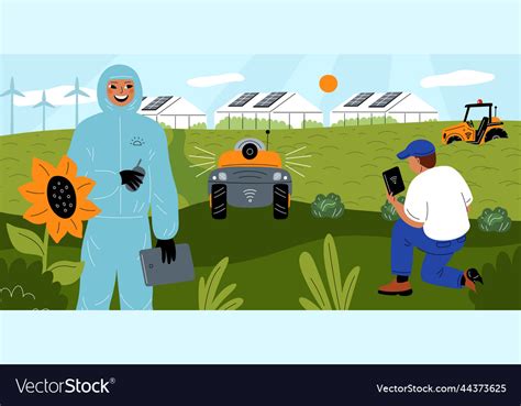 Robotic Watering Plants Remotely Controlled Vector Image