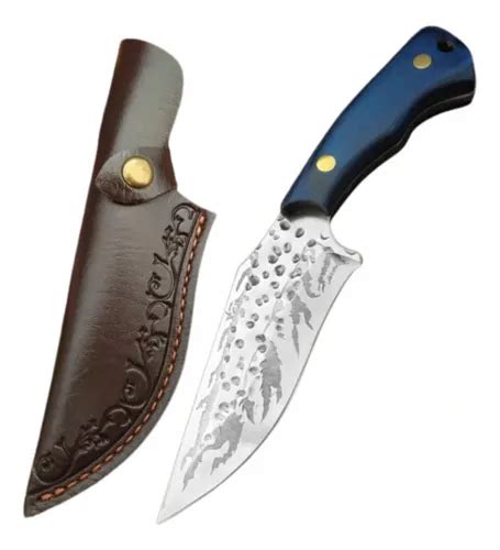 Cuchillo Madera Azul 4 Caceria Pesca Cocina Funda Butcher Envío Gratis