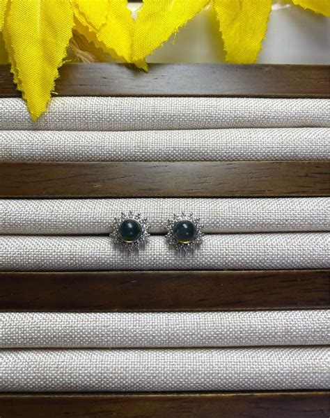 미얀마 천연 호박원석 엠버 실버귀걸이 선물 원석 세컨웨어헬로마켓