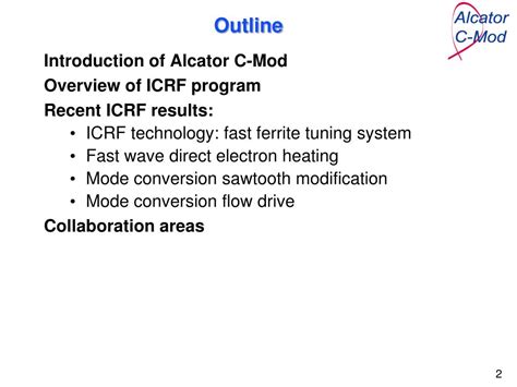 PPT Recent ICRF Results In The Alcator C Mod Tokamak PowerPoint