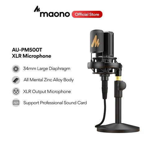 Maono AU-PM500 XLR Condenser Microphone with Large Diaphragm ...