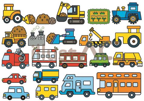 乗り物 働く車 かわいい（3）イラスト No 2473365／無料イラストなら「イラストac」 イラスト 保育園 働く 車 イラスト
