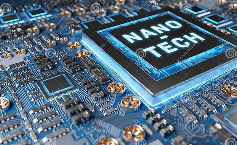 Close Up View On A Nanotechnology Electronic System 3d Rendering Stock