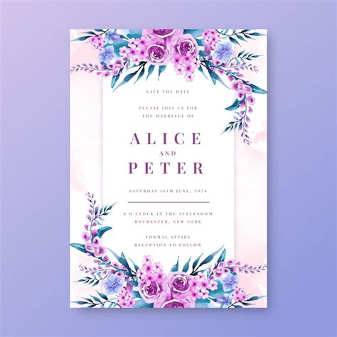 Premium Vector Watercolor Wedding Digital Invitation