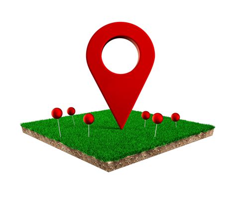 Red Pushpin Navigation Symbol Red Navigator Pin On Square Of Green