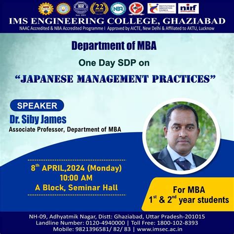 Ims Engineering College Ghaziabad On Linkedin The Department Of Mba At