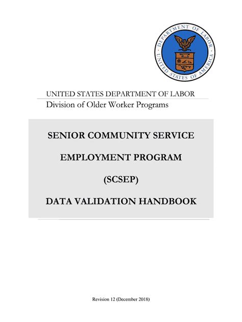 Fillable Online Elderaffairs State Fl Scsep Data Validation Handbook Florida Department Of