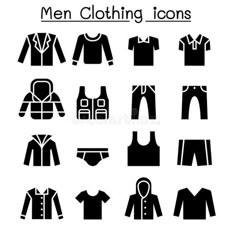 Sistema Del Icono De La Camisa Ropa Del Hombre Ilustración Del Vector