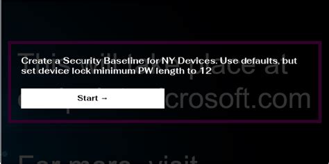Create A Security Baseline For Ny Devices Use Defaults But Set Device