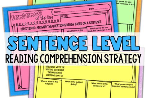 Reading Comprehension Strategy Sentence Comprehension With 4th 5th Graders