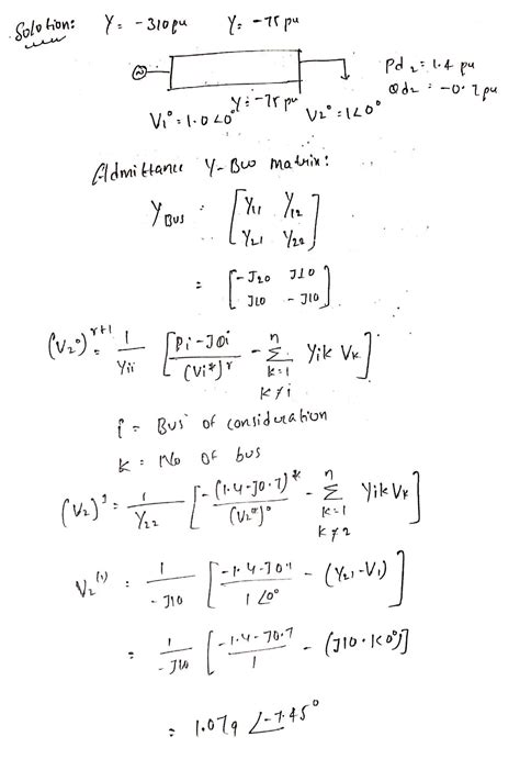 Solved 1 A Two Bus Power System Is Shown In Figure 1 The Admittances The Course Hero