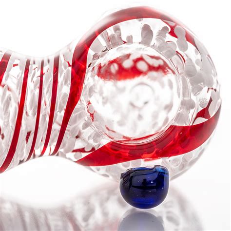 35 Fritted Candy Cane Swirl Spoon Pipe Smoke Cargo