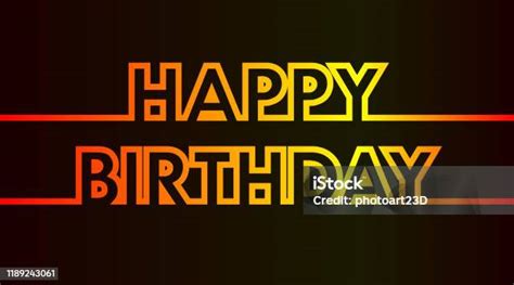 생일 축하합니다 인사말 카드 초대장 전단지 포스터 따뜻한 빛 연속 개요 문자 벡터 검정색 배경에 대한 스톡 벡터 아트 및 기타