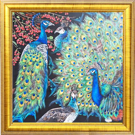 Peacocks Painting Tornado Twins Art