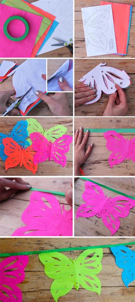 Make Butterfly Papel Picado Video Diy And Crafts Sewing Crafts