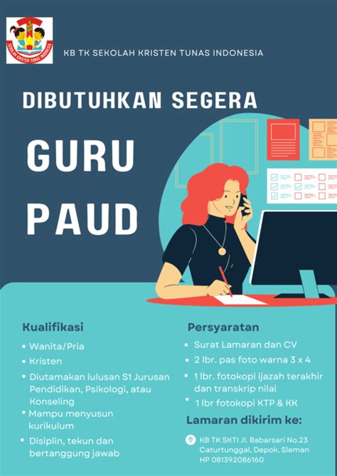 Lowongan Kerja Guru Kb Dan Guru Tk Di Kb Tk Sekolah Kristen Tunas Indonesia Lokerjogjaid