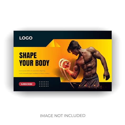Premium Vector Free Vector Realistic Fitness Youtube Thumbnail