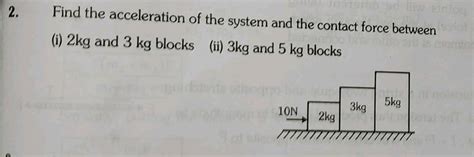 Two Forces Of 6N And 3N Are Acting On The Two Blocks Of 2kg And 1kg
