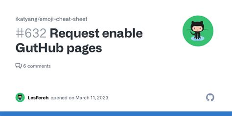 Request Enable Guthub Pages · Issue 632 · Ikatyangemoji Cheat Sheet