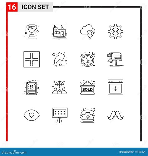 16 Thematic Vector Outlines And Editable Symbols Of Signs Arrows Pin