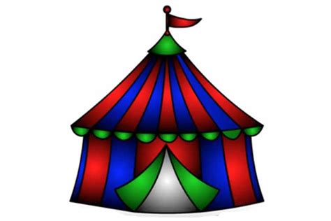 Tent Drawing Simple Easy Circus And Step By Step