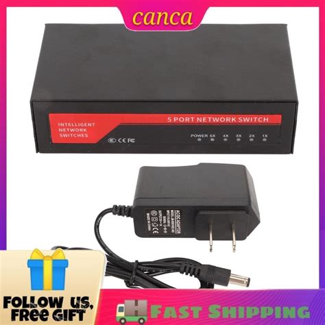 Cancanshop 5 Port Ethernet Unmanaged Switch Space Saving Auto Mdi Mdix