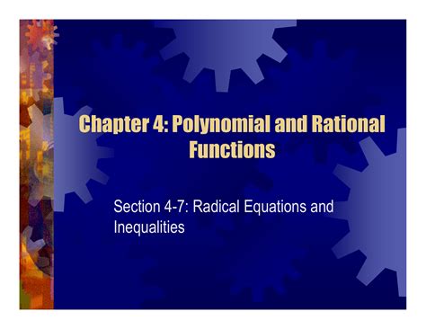 Chapter 4 Polynomial And Rational Functions Section 4 7 Radical