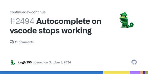 Autocomplete On Vscode Stops Working · Issue 2494 · Continuedev
