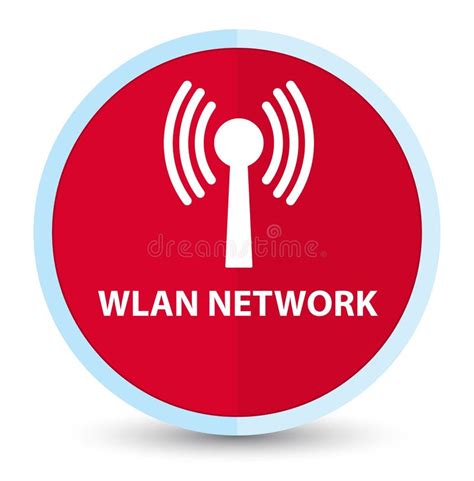 Wlan Network Flat Prime Red Round Button Stock Vector Illustration Of