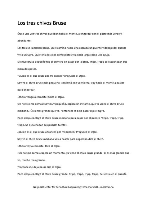 Bukkene Bruse Pa Spansk Los Tres Chivos Bruse Pdf