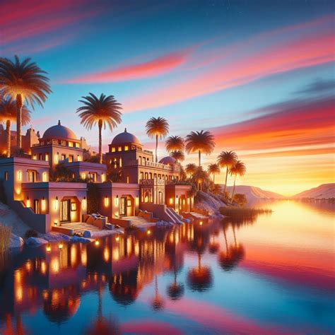 Luxury Nile Sunset View Nubian Culture Inspired Ai Art Generator