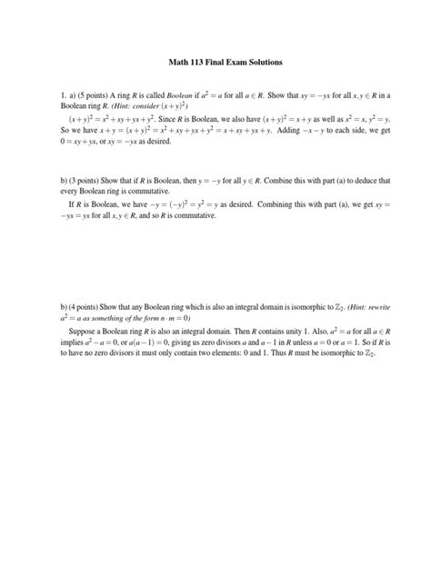 math 113 final sol pdf field mathematics ring mathematics
