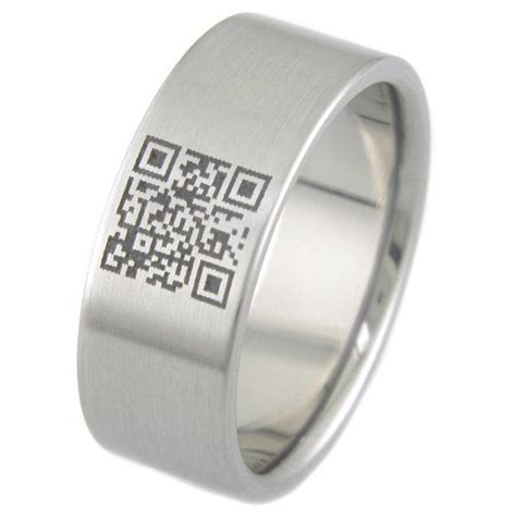 QR Code Titanium Ring Etsy Australia Titanium Rings Titanium Wedding Band Mens Titanium
